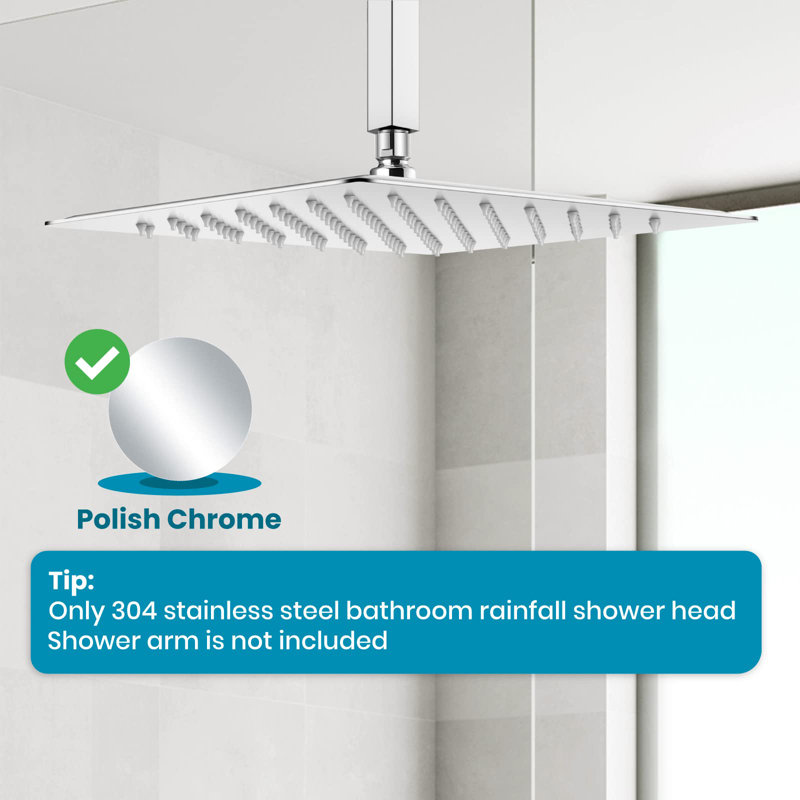 Hskbath Rain Fixed Shower Head 1 8 Gpm Gpm Wayfair